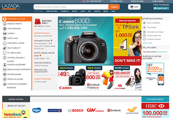 Lazada’s e-commerce page now available in English